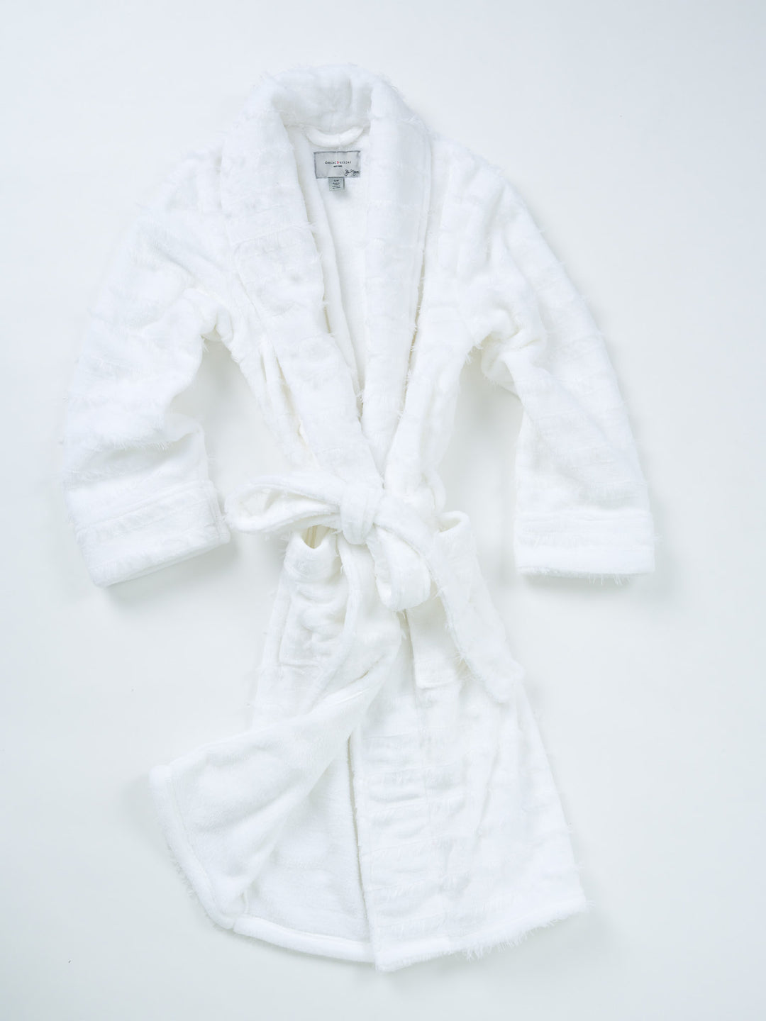 Polyester Furry Stripe Robe - White – Daniel Buchler